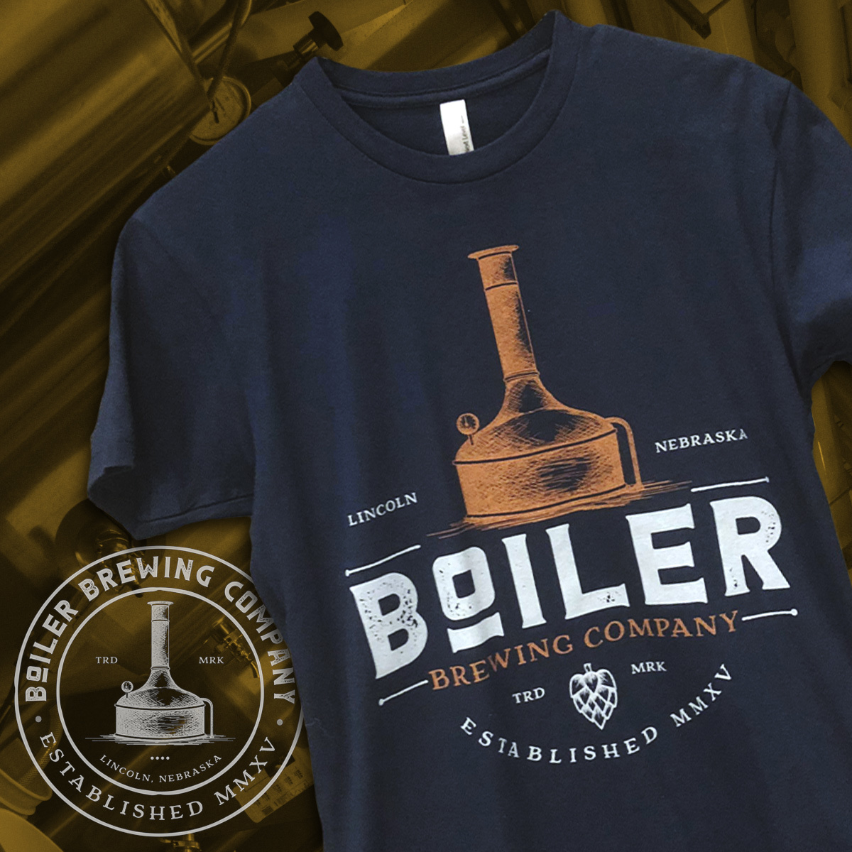 Navy Blue BBC T-shirt - Boiler Brewing Company
